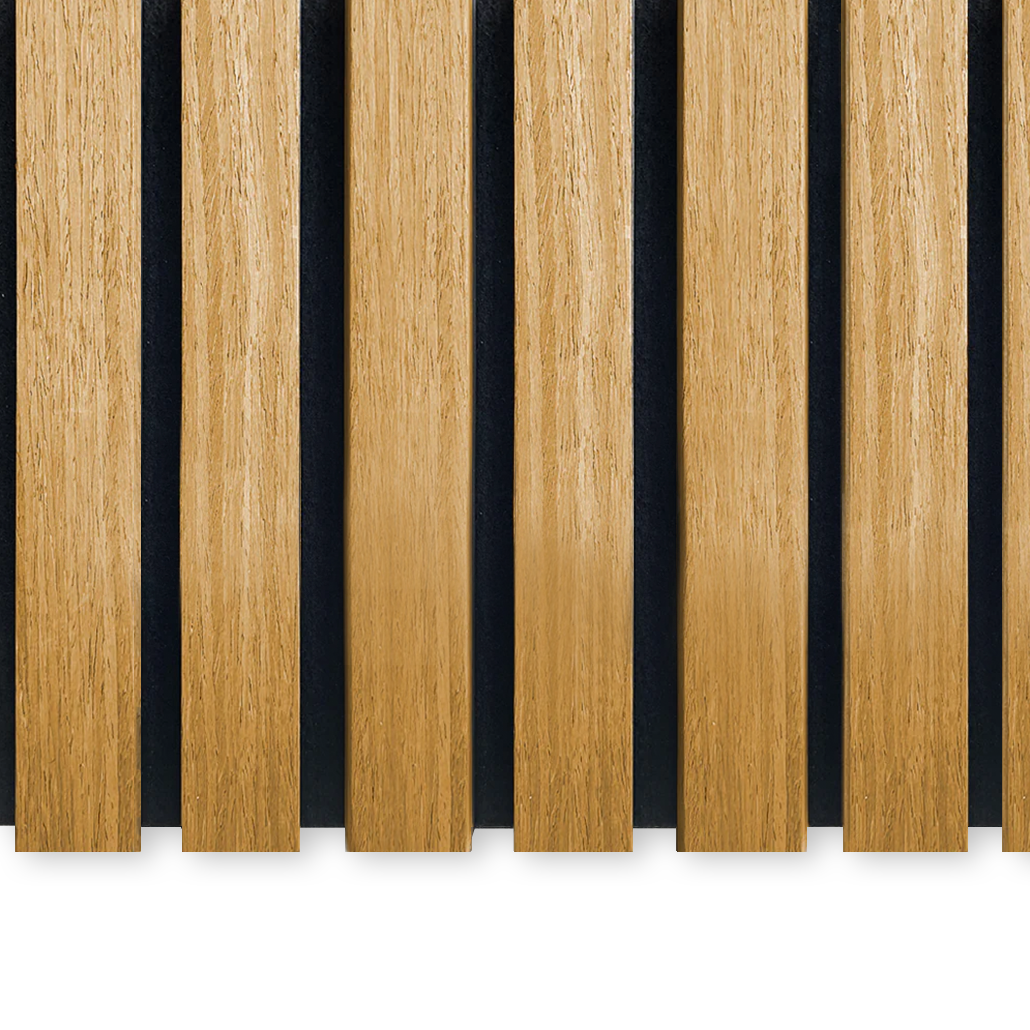 Akustikpaneele Rustikale Eiche | 240 cm x 60 cm | Dreiseitig Echtholzf ...
